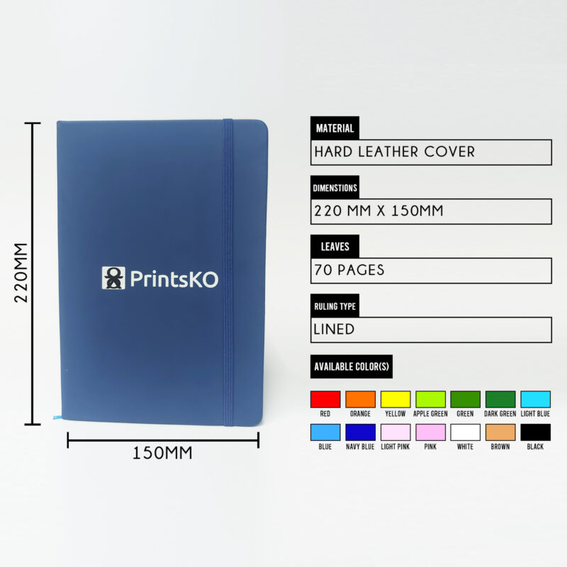Hard Bound Notebook With Garter - PrintsKO